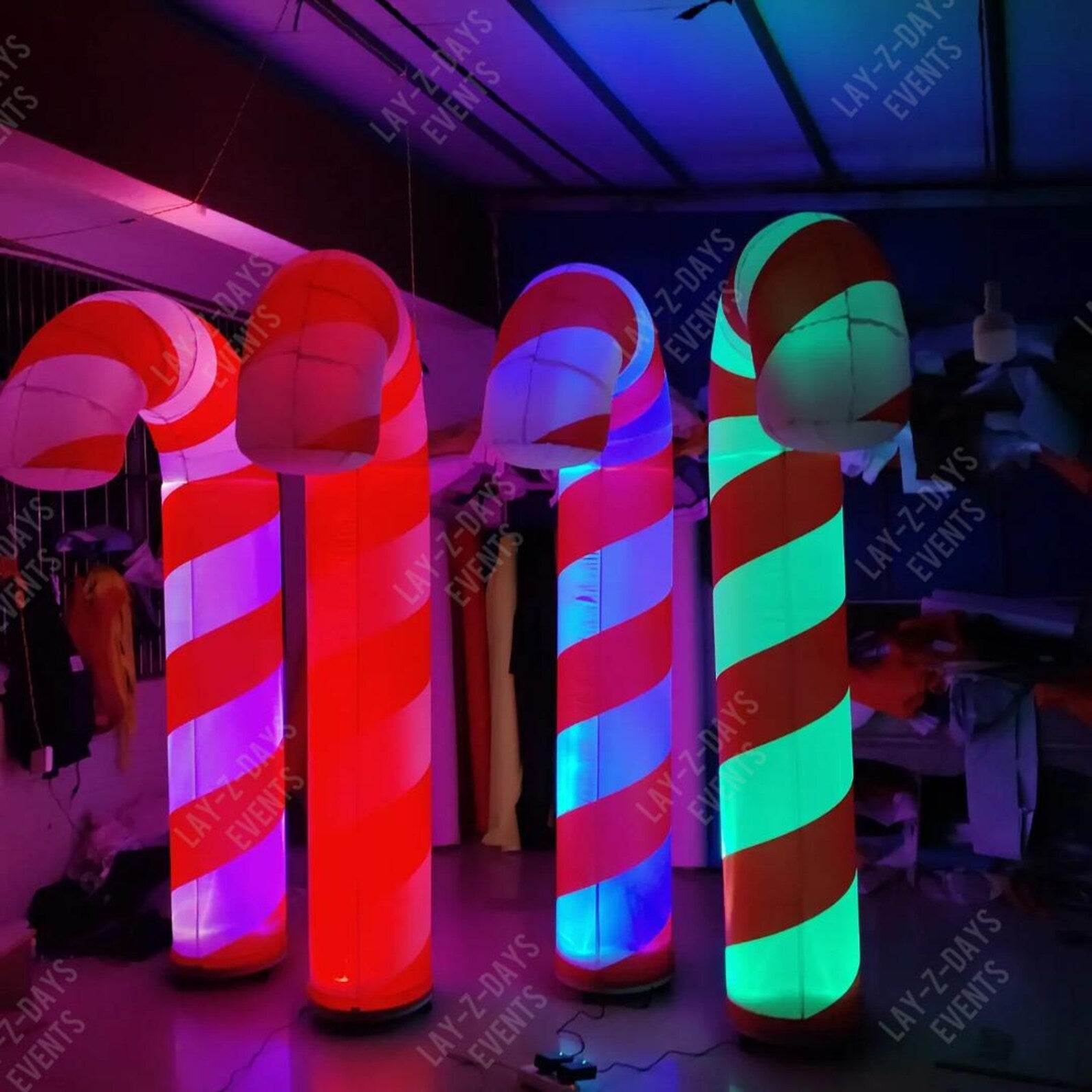 Giant 2metre led inflatable Christmas candy canes – Lay-z-days Event's™