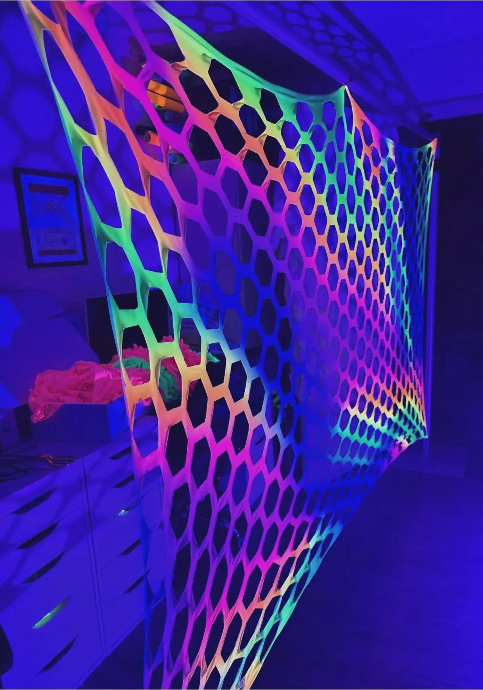 UV Neon Rainbow Hex, wall, ceiling Canopy Party Decor – Lay-z-days Event's™