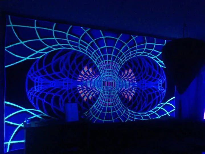 Uv Neon Rave Cave Glow in the dark party backdrop decoration with stand ...